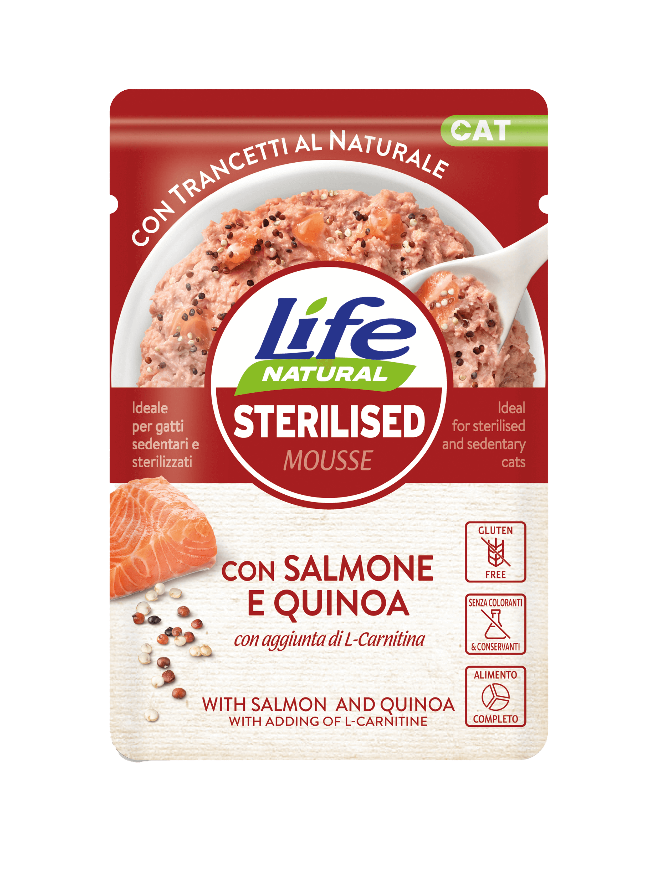 Busta 70gr - Sterilised con Salmone e Quinoa - Life Natural Busta 70gr - Sterilised con Salmone e Quinoa - Life Natural